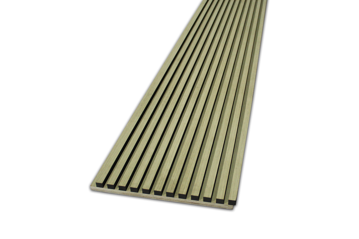 12 Grid Slat Panel - White Oak (10FT x 1FT) — WALLS Decor